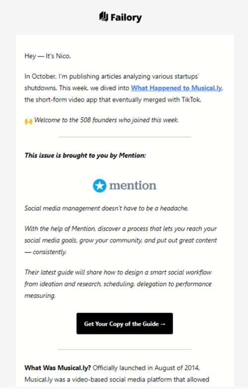 Top 15 Startup Newsletters Like Failory - Paved Blog